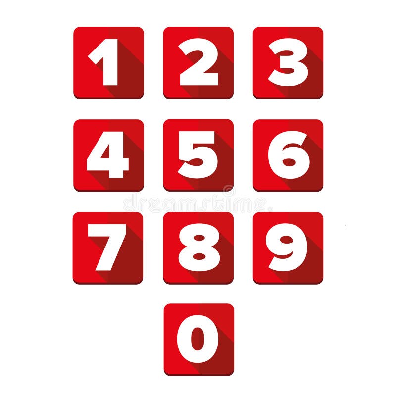 Number set square red stock illustration. Illustration of calculate ...