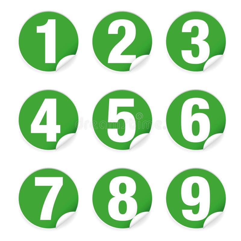 Number set sticker green stock vector. Illustration of green - 107590225