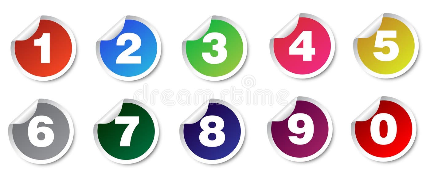 Number Sticker Set Stock Illustrations – 27,002 Number Sticker Set ...