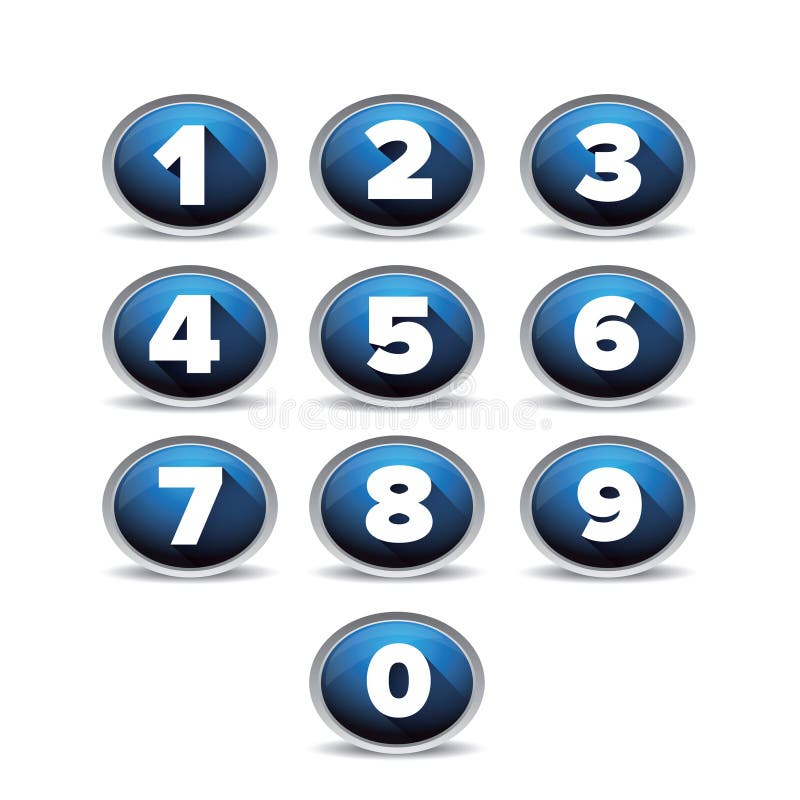 Number set vector blue stock vector. Illustration of three - 54814217