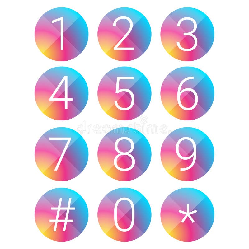 Number set vector circle stock vector. Illustration of three - 88372092