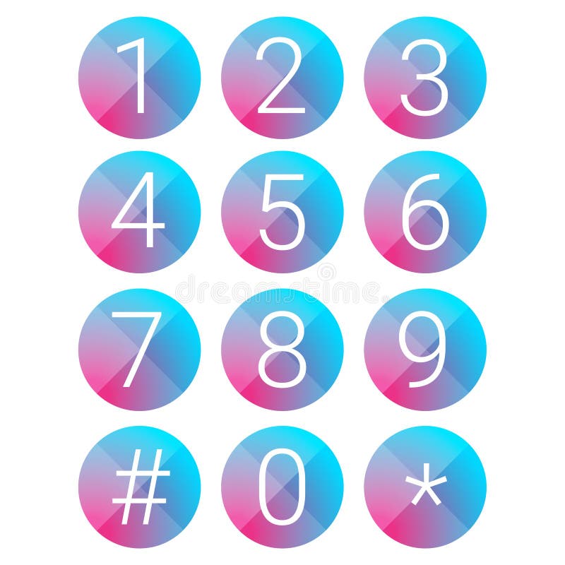 Number set vector circle stock vector. Illustration of number - 88372114