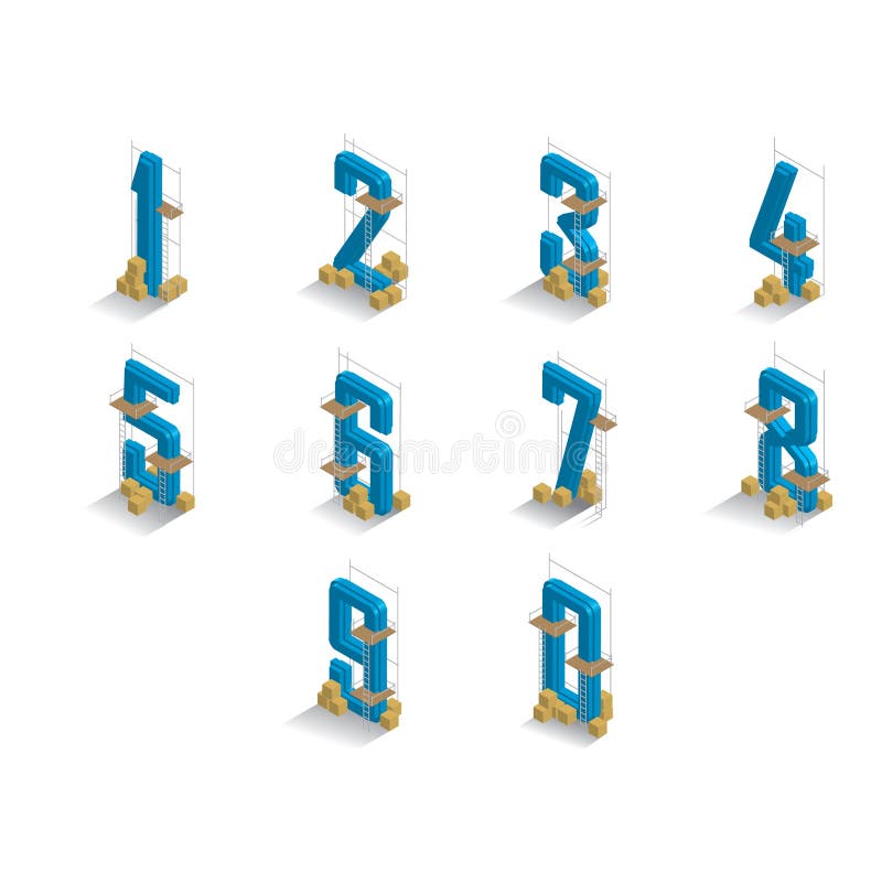 Number Set. Vector Illustration Decorative Design Stock Illustration ...