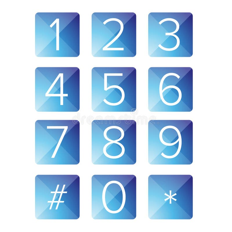 Number set vector square stock vector. Illustration of number - 88532005