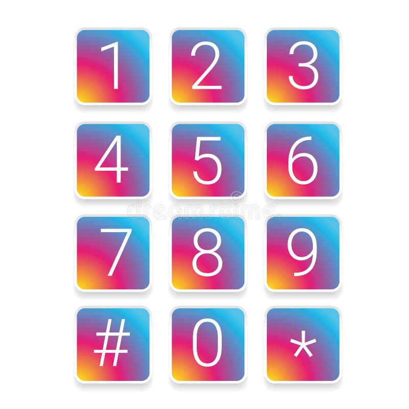 Number Set Vector Set Square Stock Vector - Illustration of element ...