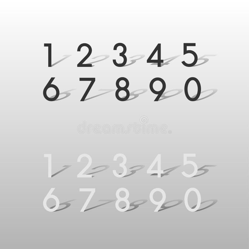 Number sets with shadow stock vector. Illustration of light - 39977139