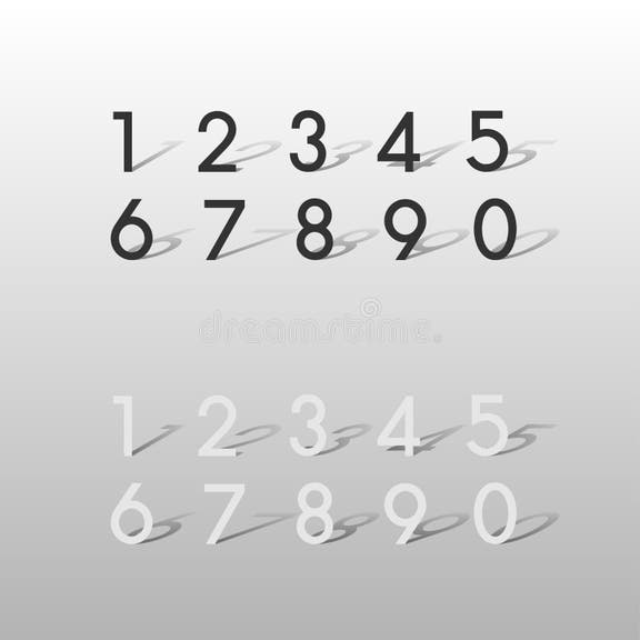 Number sets with shadow stock vector. Illustration of light - 39977139