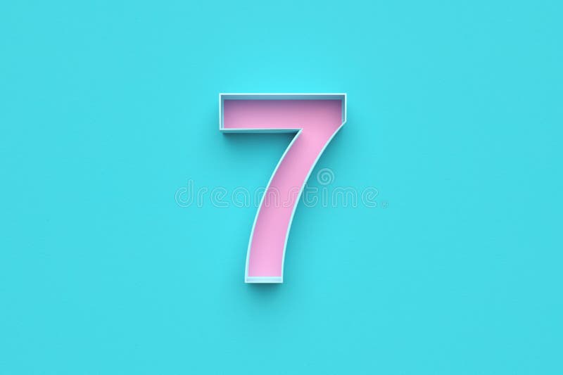 Number Seven on Blue Background Stock Illustration - Illustration of ...
