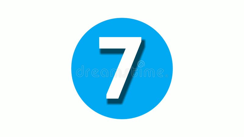 Number Seven 7 Cartoon Animation on White Background Stock Video ...