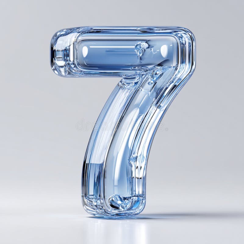 Number Seven , Clean, Translucent, 3d. Stock Illustration ...