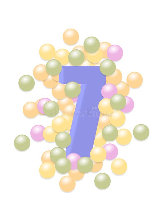 Number Seven in Colored Balls. Stock Vector - Illustration of party ...