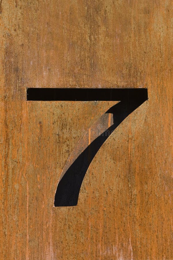Number Seven Cut Out Rusty Metal Stock Photo - Image of industrial ...