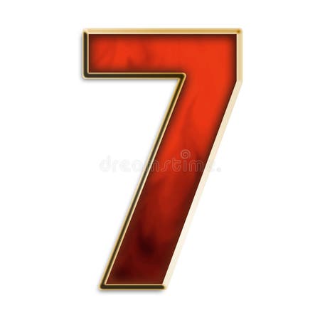 Number seven in fiery red stock illustration. Illustration of logo ...
