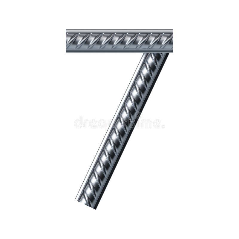 Number Seven. Font from Construction Rebar Stock Illustration ...
