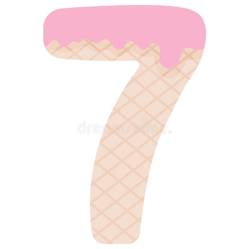 Number Seven in the Form of Ice Cream Stock Vector - Illustration of ...