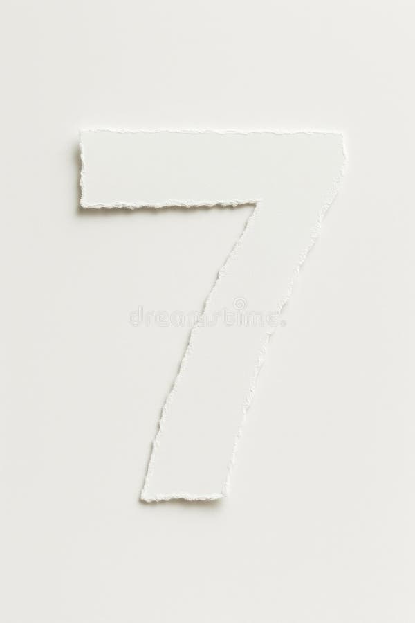 Torn Paper number 7 stock illustration. Illustration of vintage - 372940690