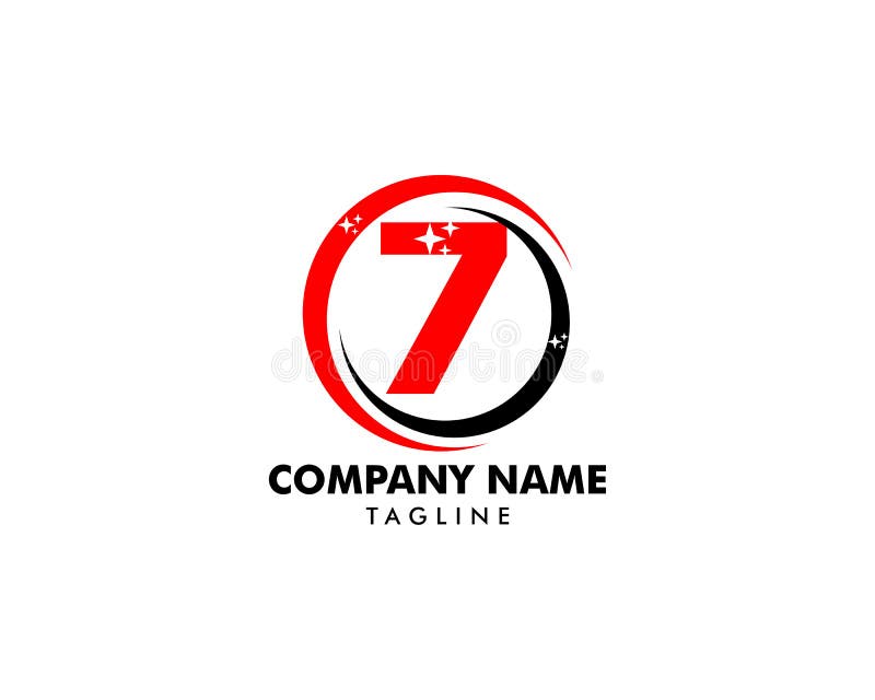 Number Seven Logo, Logo 7 Vector Template Stock Vector - Illustration ...