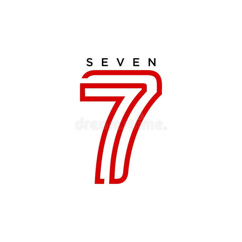 Number Seven Logo Vector Illustration Stock Vector - Illustration of ...
