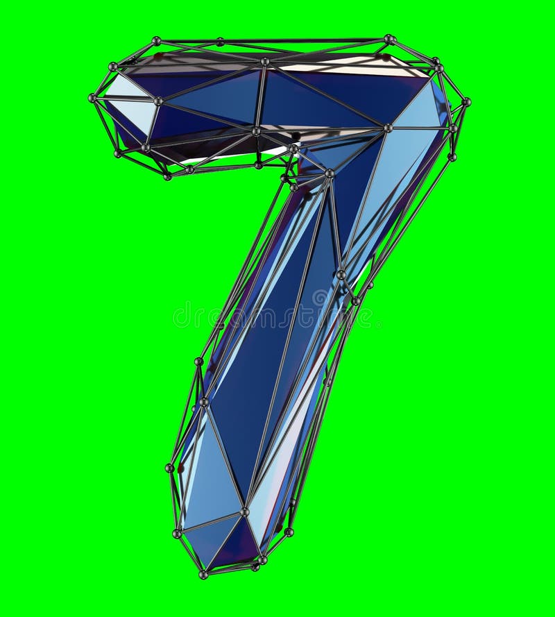 Number Seven Low Poly Blue Stock Illustrations – 38 Number Seven Low ...