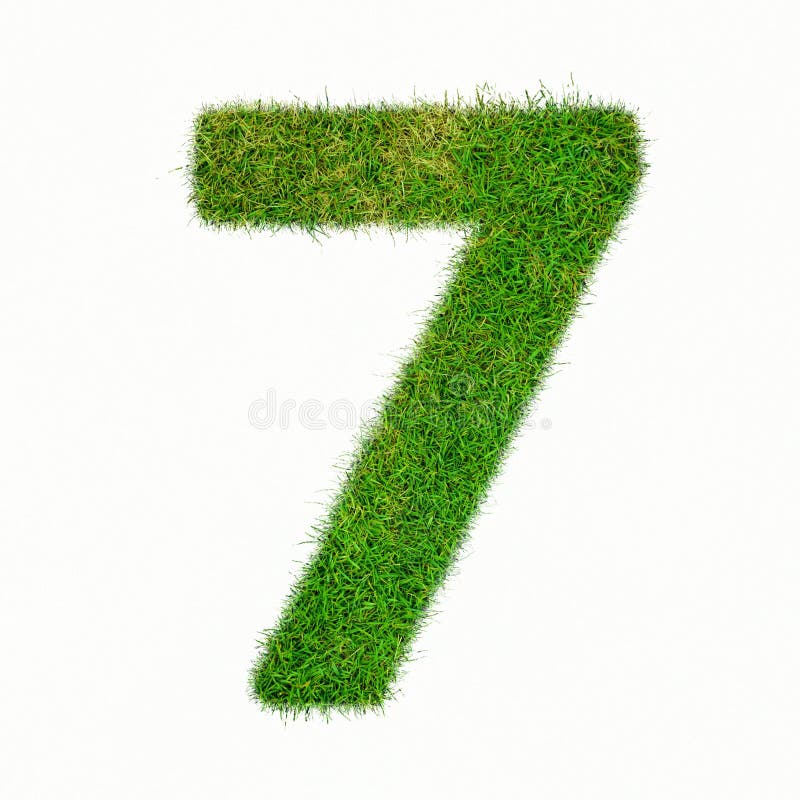 Number 7 Seven Made of Grass - Aklphabet Green Environment Nature Stock ...