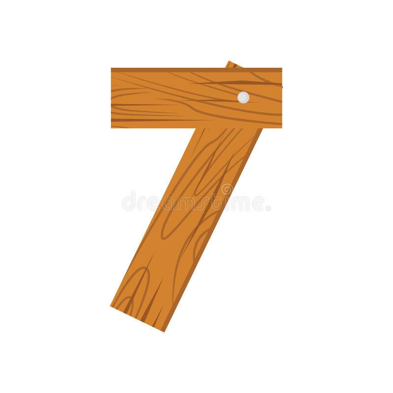 Number Seven Made from Wooden Boards Stock Vector - Illustration of ...