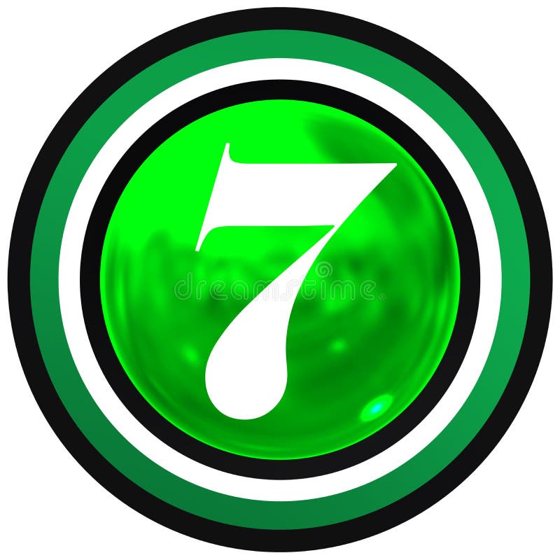 Number Seven Over Bright Sphere with Circles Stock Photo - Image of ...