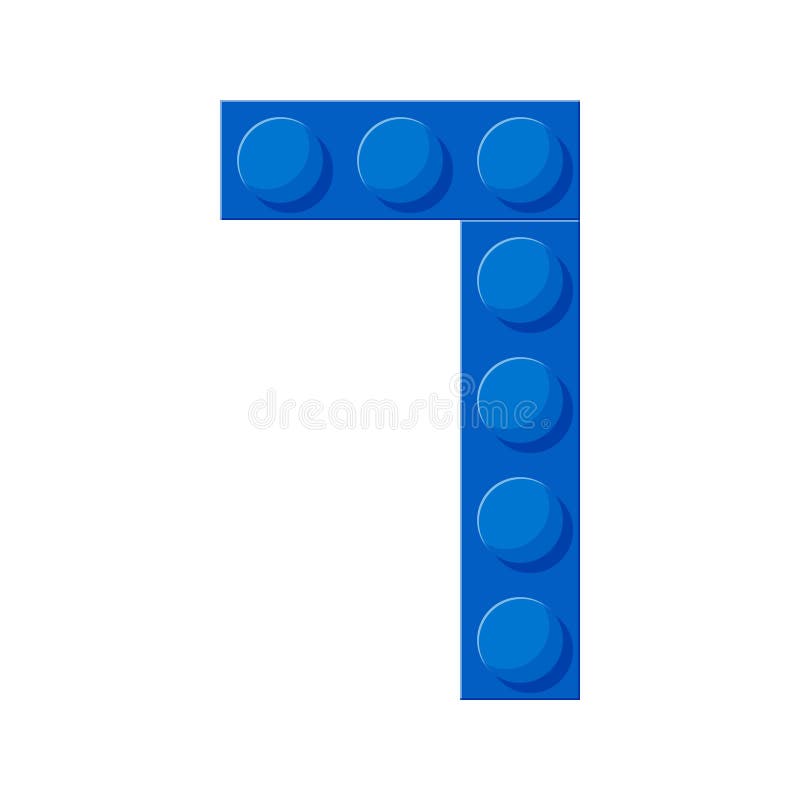 Number Seven Plastic Blocks. Flat Style Stock Vector - Illustration of ...