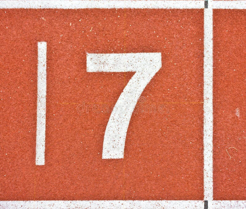 Number Seven on Running Track Lines Stock Image - Image of racetrack ...