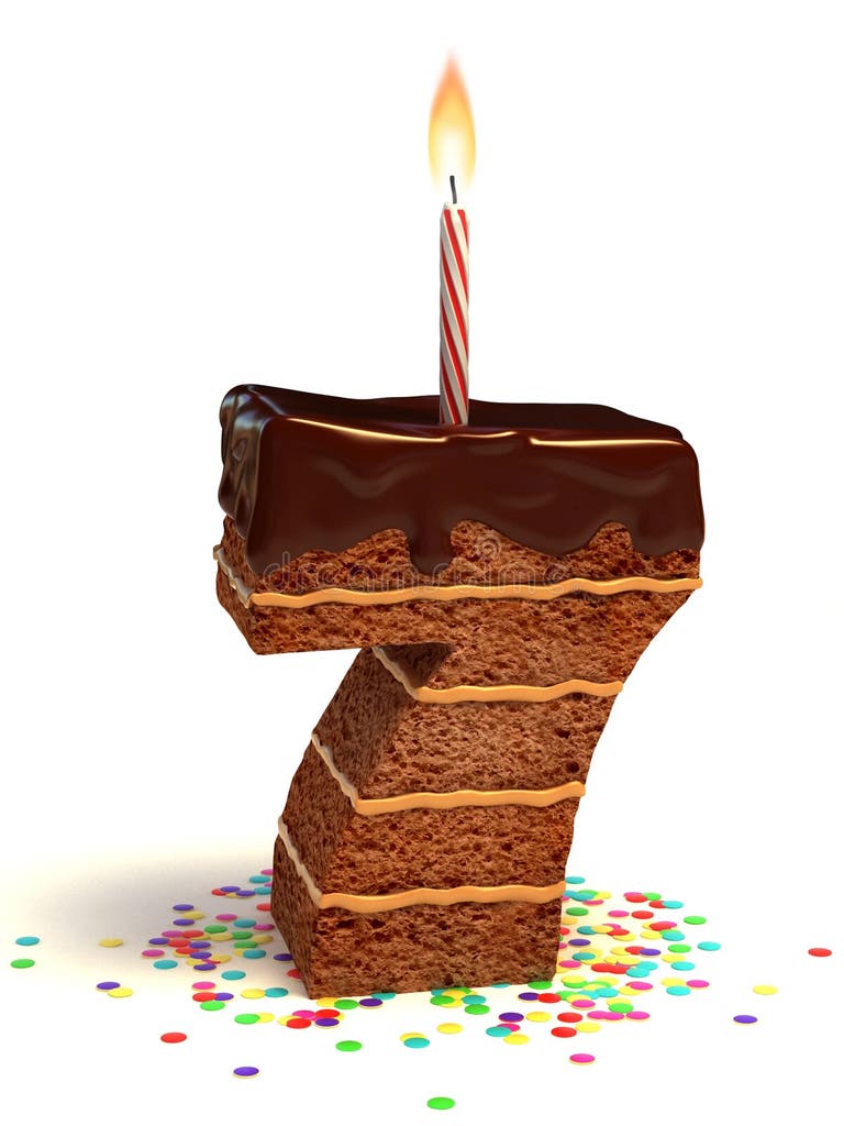 Number Seven Shape Birthday Cake Stock Illustrations – 68 Number Seven ...