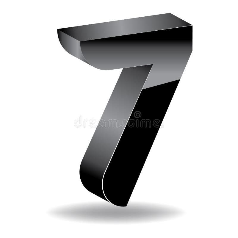 Number Seven. Vector Illustration Decorative Design Stock Vector ...