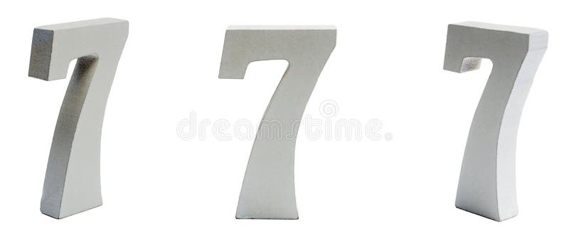 Number Seven on a White Background at Different Angles. Stock Image ...