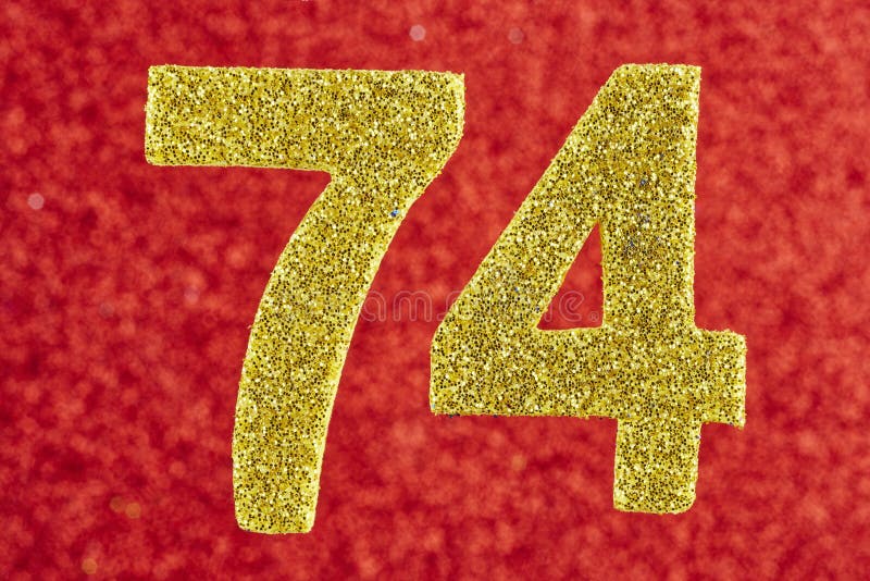 Number Seventy-four Yellow Color Over A Red Background. Anniversary ... Number Seventy-four Yellow Color Over A Red Background. Anniversary ...