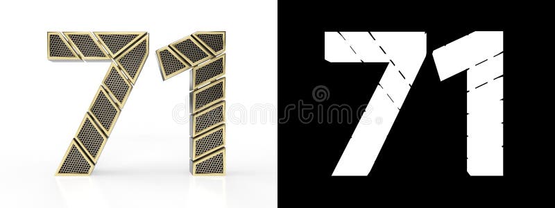 Number Seventy-one Number 71 with Perforated Gold Segments Stock ...