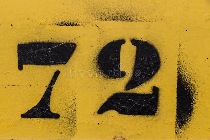 Number seventy two stock photo. Image of label, graffiti - 139770264