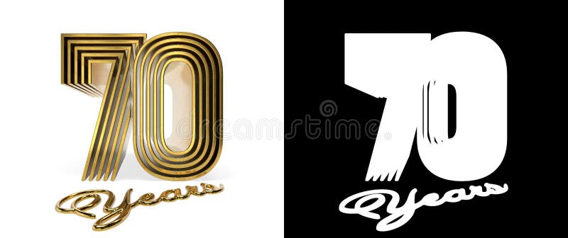 70 3d Render Anniversary Golden Sign Stock Illustration - Illustration ...