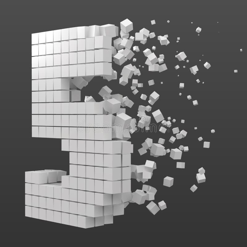 Number 5 Shaped Data Block. Version with White Cubes Stock Vector ...