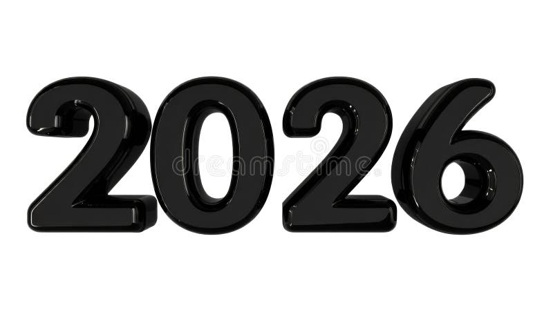 The Number 2026 is Shown in Black Stock Illustration - Illustration of ...