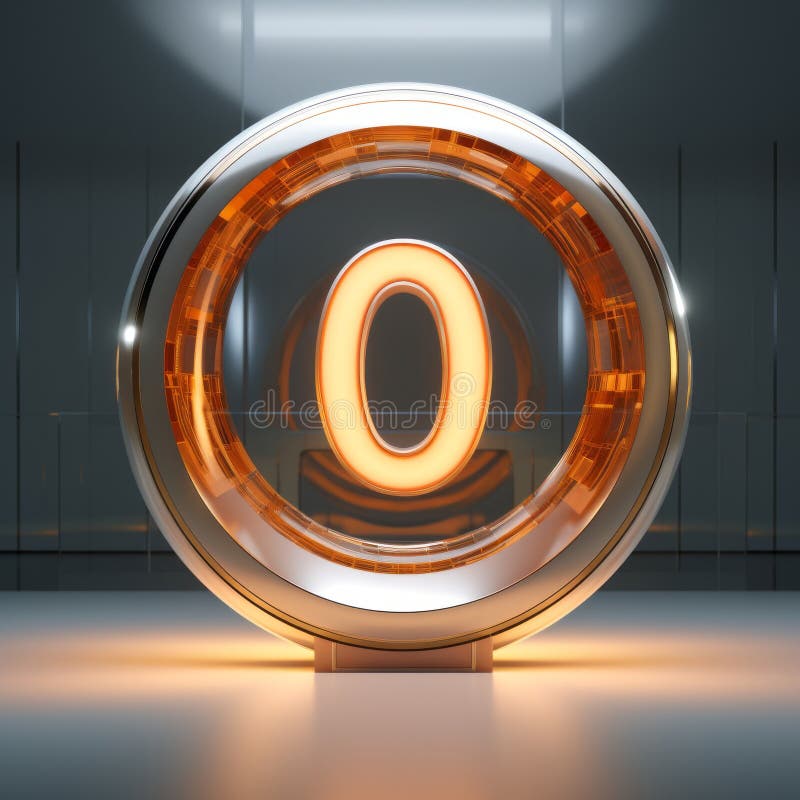 The Number 0 is Shown in an Orange and Gold Circle Stock Illustration ...