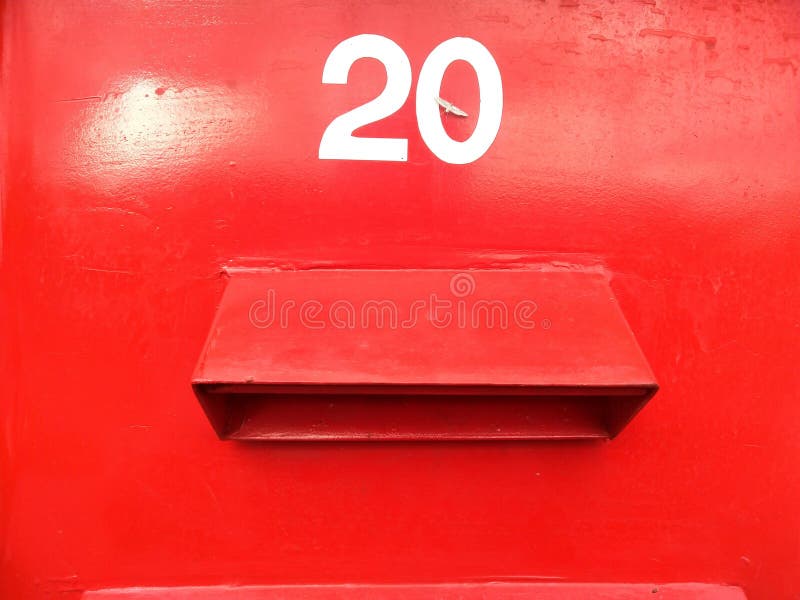 Number 20 on the Red Post Box Stock Image - Image of element, graphic ...