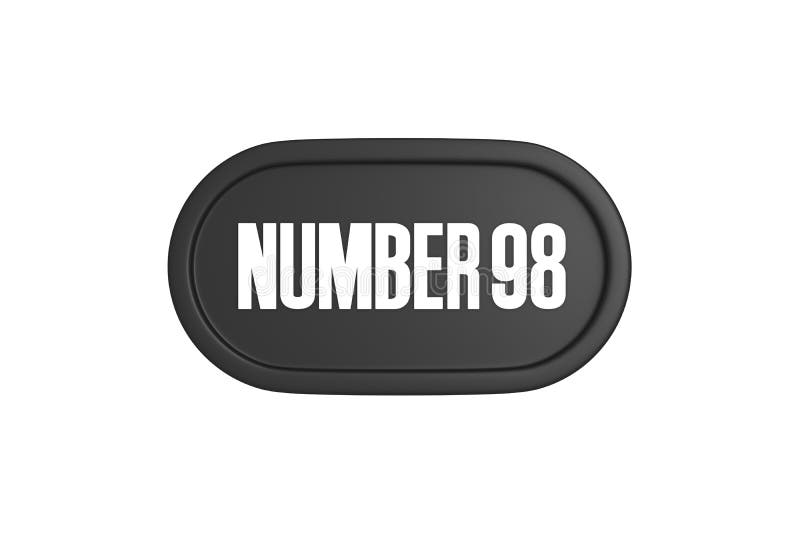 98 Number Sign in Black Color Isolated on White Background, 3d Render ...
