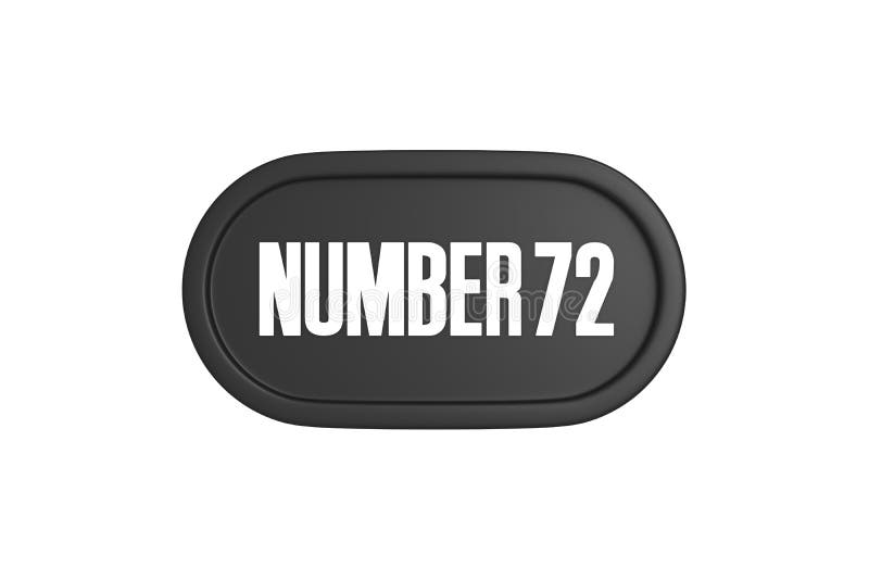 72 Number Sign in Black Color Isolated on White Background, 3d Render ...