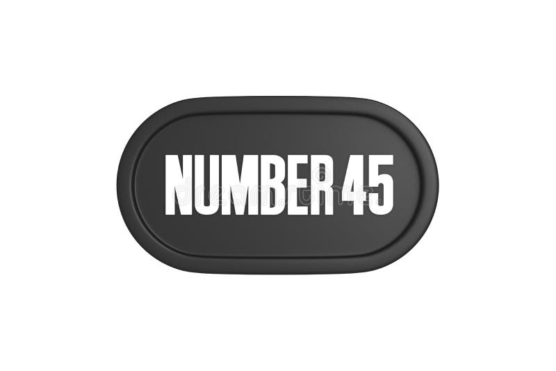 45 Number Sign in Black Color Isolated on White Background, 3d Render ...