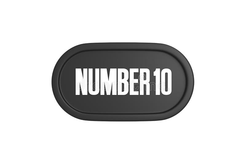 10 Number Sign in Black Color Isolated on White Background, 3d Render ...