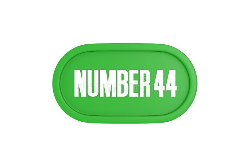 44 Number Sign in Green Color Isolated on White Background, 3d Render ...