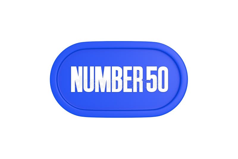 50 Number Sign in Blue Color Isolated on White Background, 3d Render ...