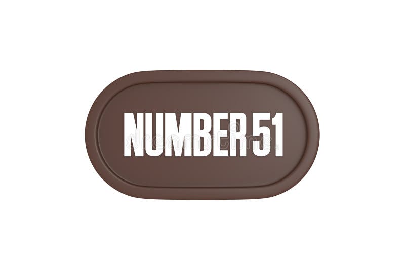 51 Number Sign in Brown Color Isolated on White Background, 3d Render ...