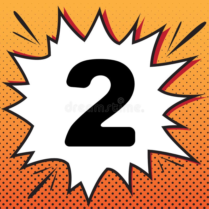 Number 2 Sign Design Template Elements. Vector. Comics Style Icon on ...