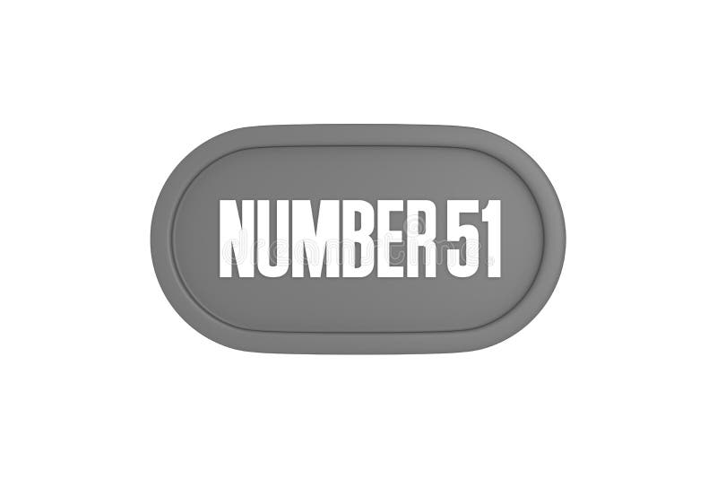 51 Number Sign in Grey Color Isolated on White Background, 3d Render ...