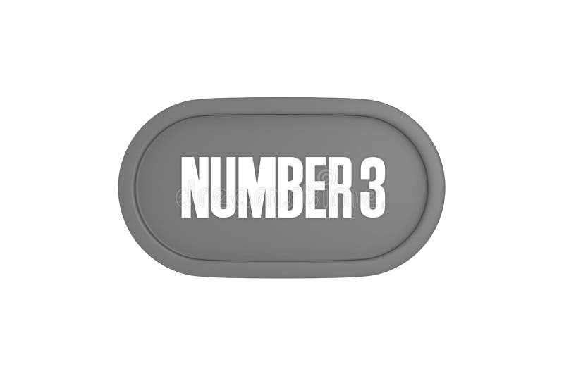 3 Number Sign in Grey Color Isolated on White Background, 3d Render ...