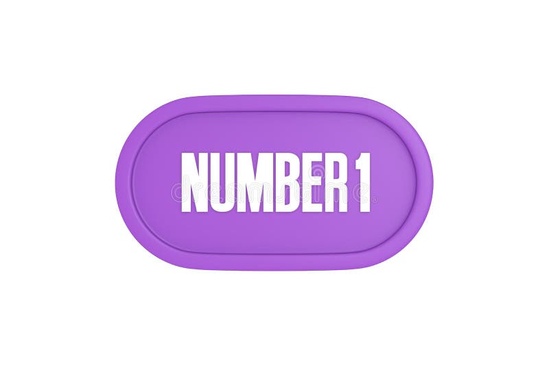 1 Number Sign in Lavender Color Isolated on White Background, 3d Render ...